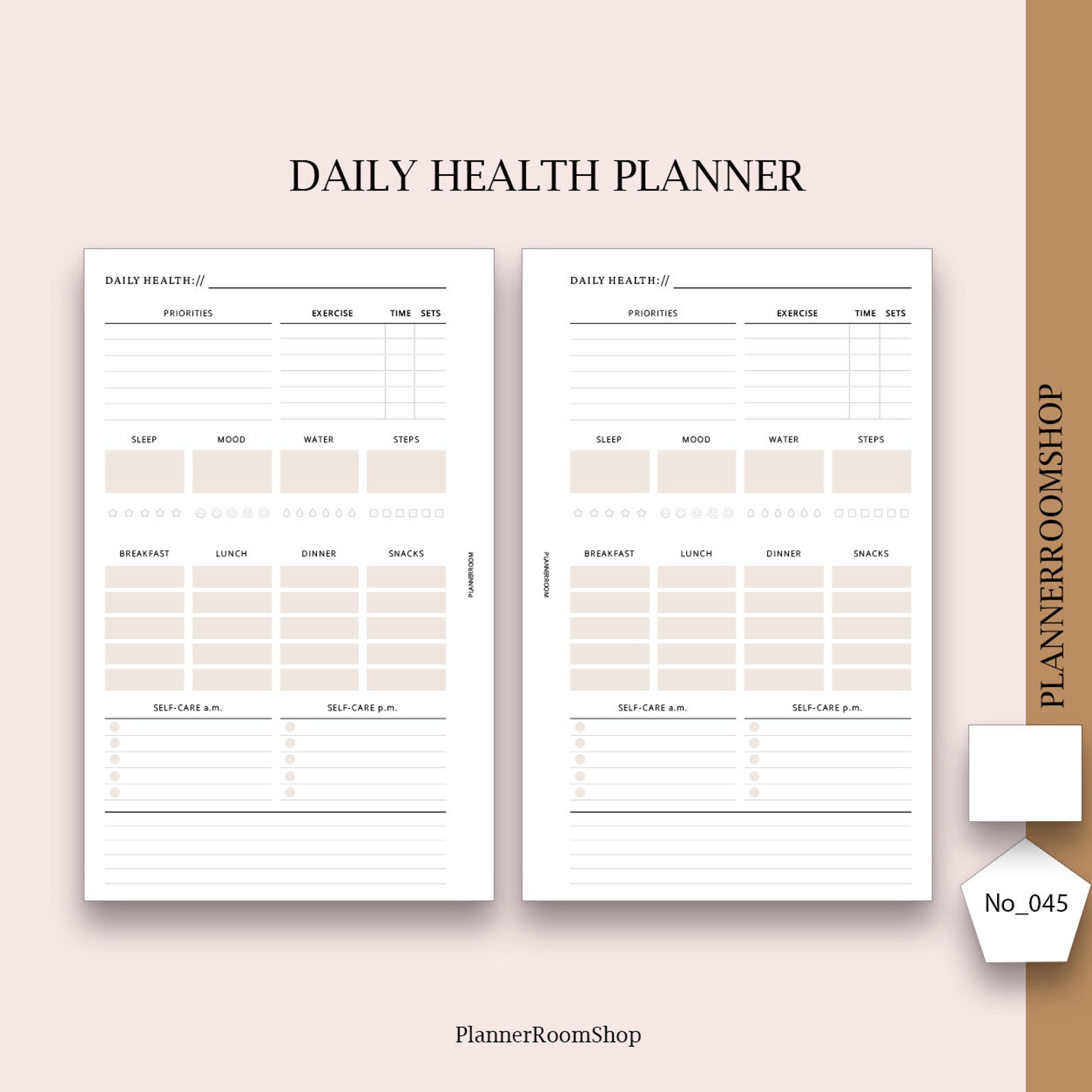 Daily Health Tracker Printable Personal Planner Size Monitor - Etsy