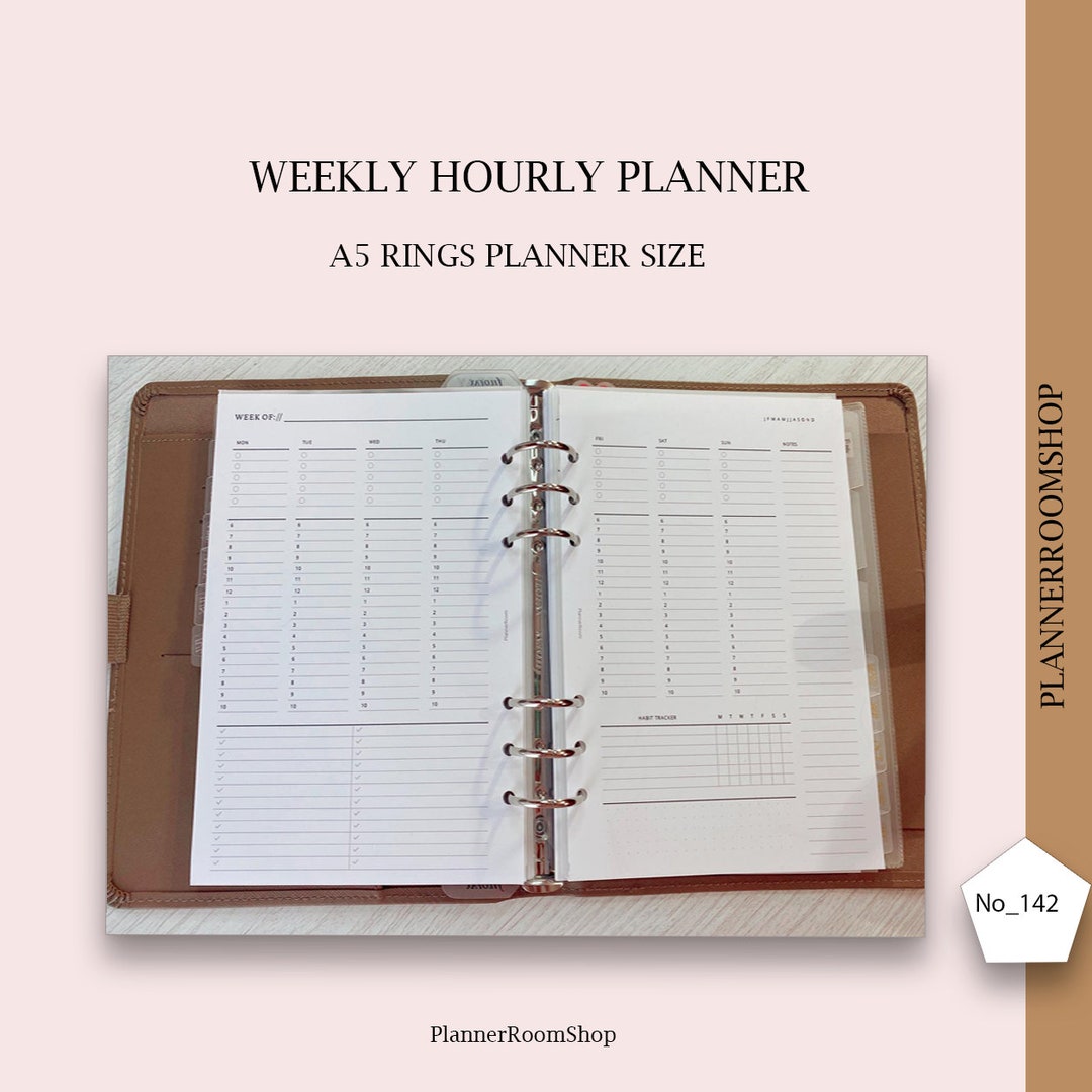 Weekly Hourly Planner, A5 Size, Daily Planner, Hourly Planner, to Do ...