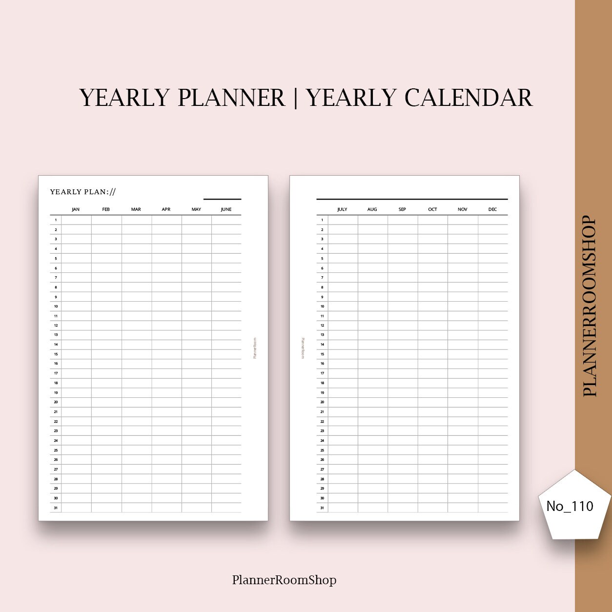Yearly Tracker Personal Size Yearly Template Year at a - Etsy Canada