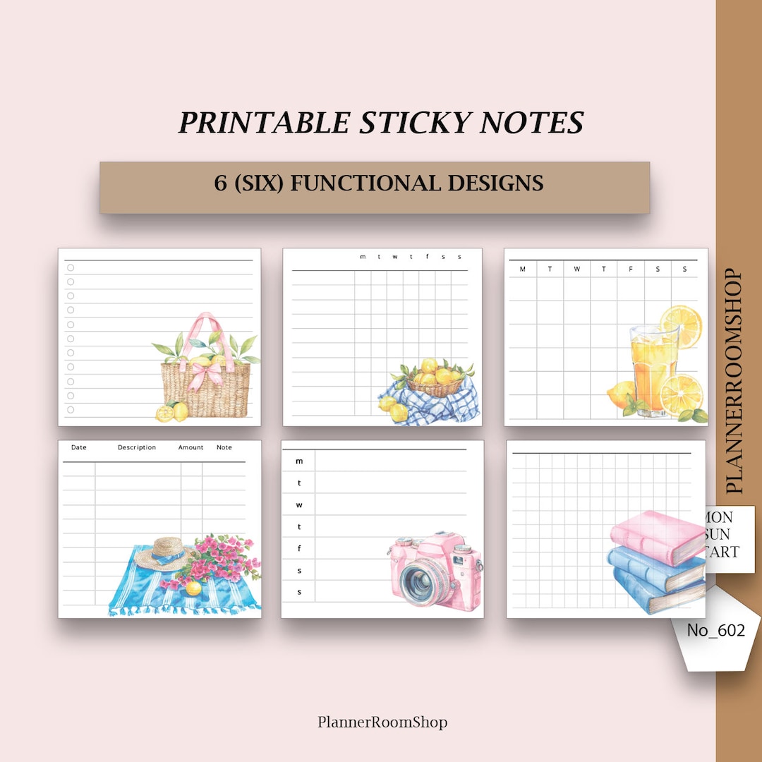Printable Memo Sheet, Sticky Notes for Planning, Bts Memo Pad, Monthly ...