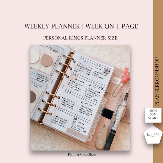 Printable Weekly Planner Week at a Glance Personal Weekly - Etsy
