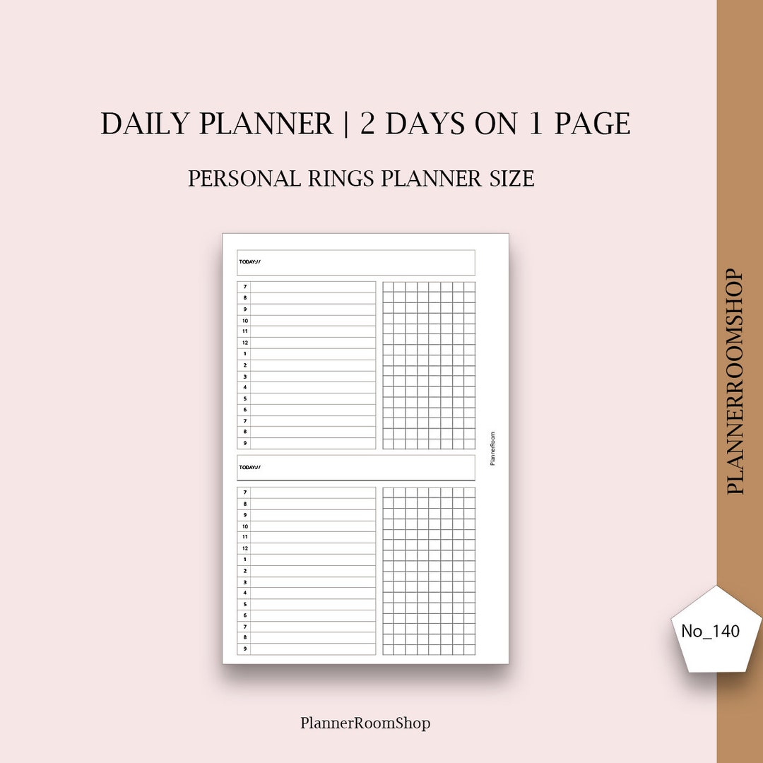 2 Days to a Page Diary, Daily 2 Days on 1 Page Personal Planner Inserts ...