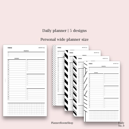 Weekly Planner Printable Personal Wide Weekly Schedule | Etsy