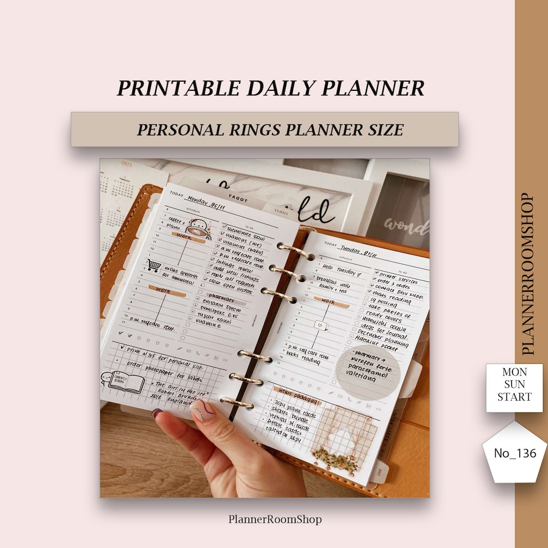 ADHD Daily Planner Adult, Printable Daily Pages, Day at a Glance ...
