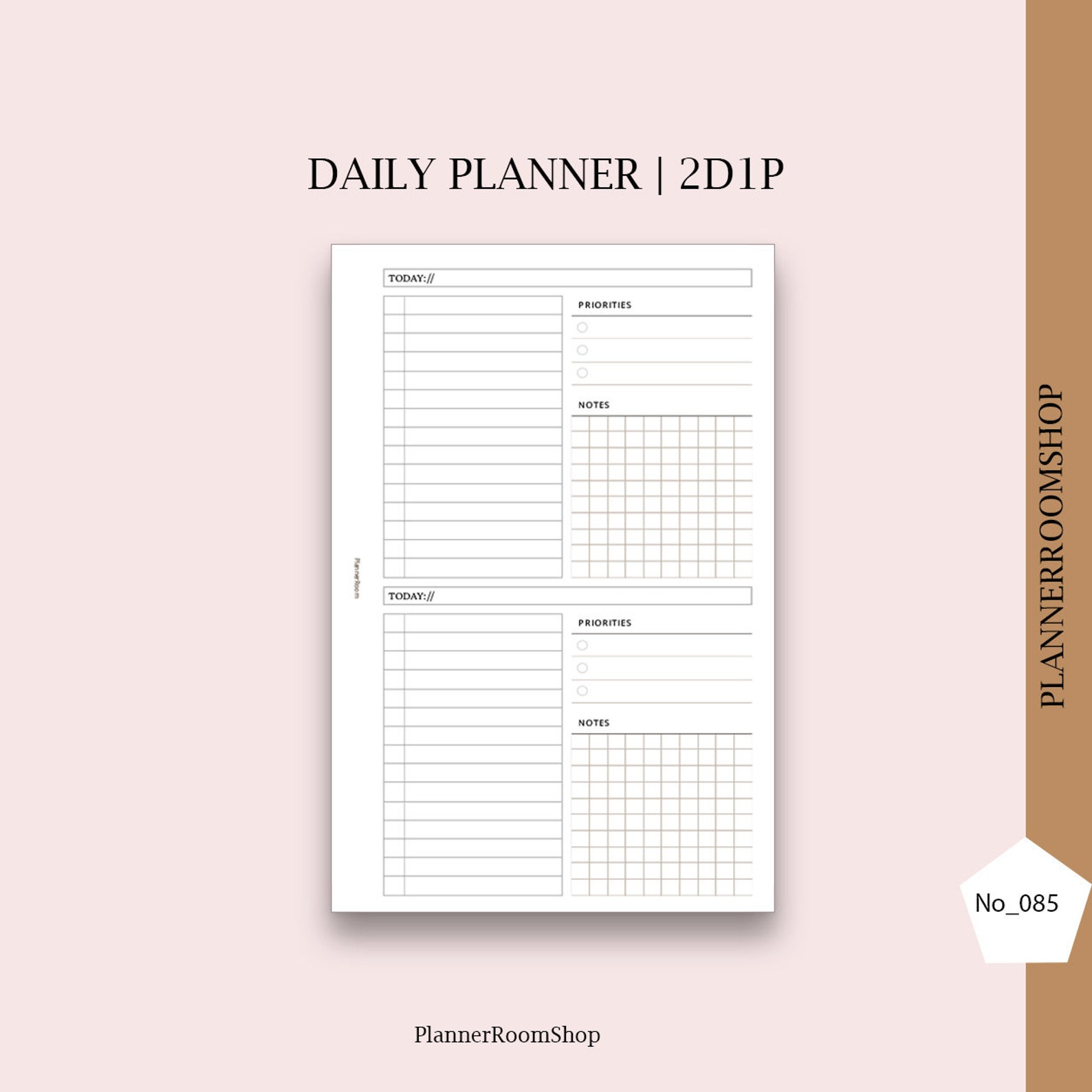 Two Days on One Page Planner Personal Planner Printables | Etsy