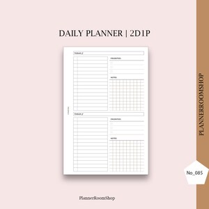 Two Days on One Page Planner, Personal Planner Printables Inserts ...