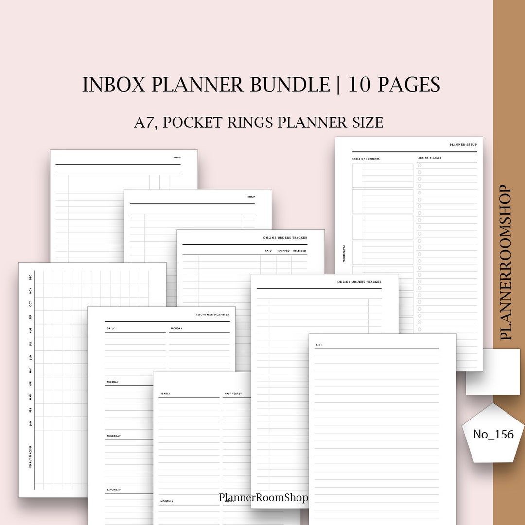 Printable Inbox Planner Bundle, Online Orders Tracker Inserts, Planner ...