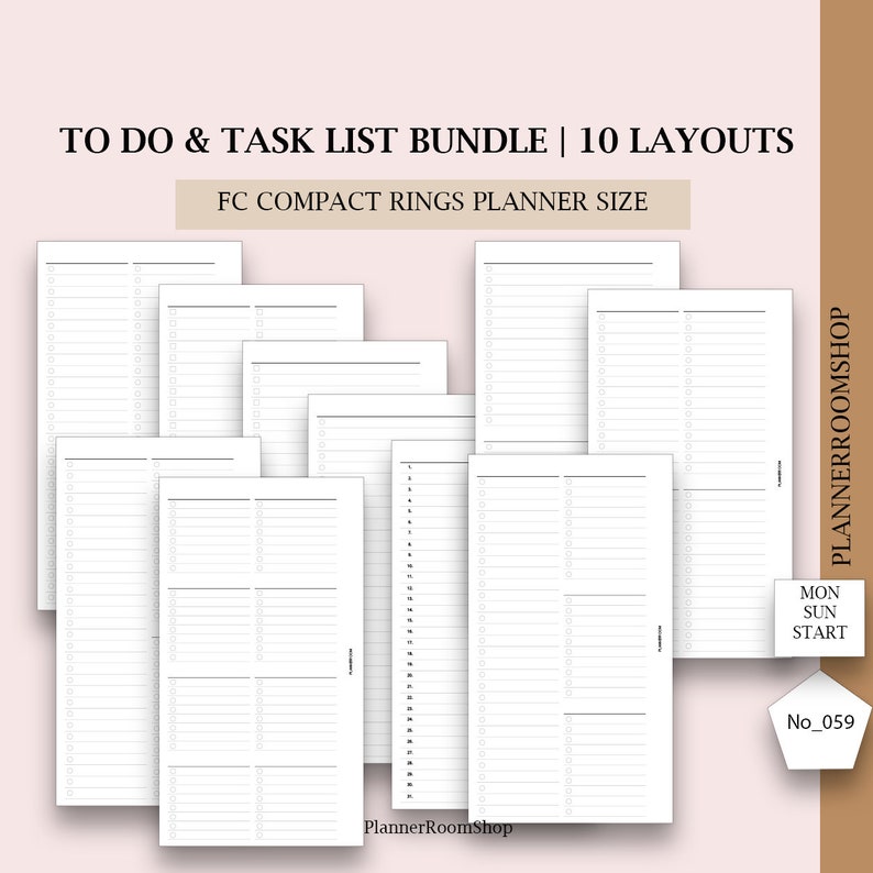 To Do List Template for FC Compact Planner Inserts | Task List ...