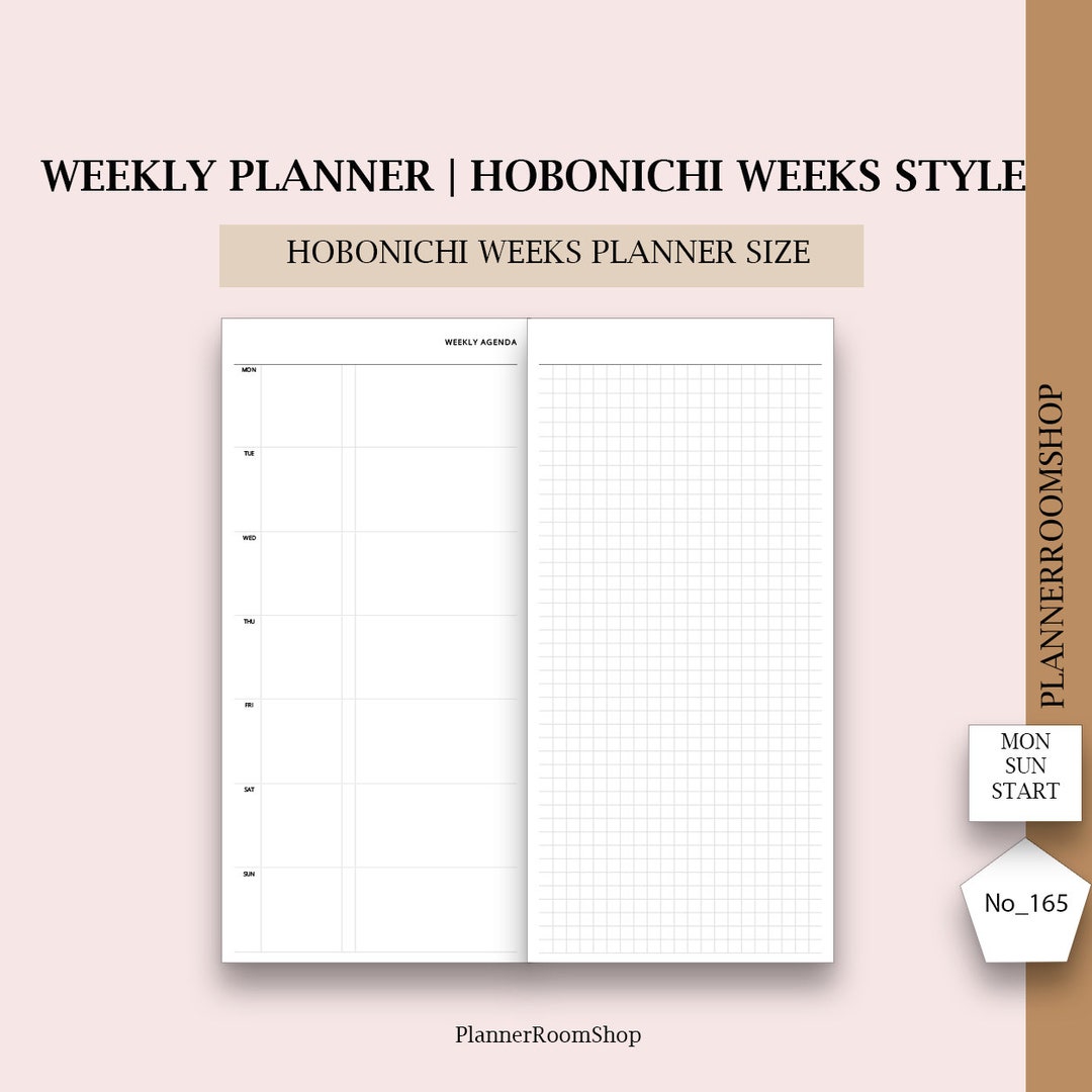 ADHD Printable Weekly Planner, Minimal Hobonichi Weeks Planner Style ...