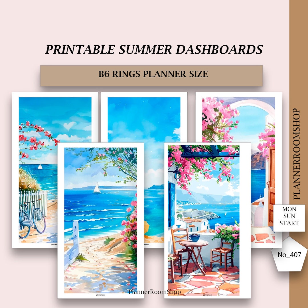 Printable Summer Planner Dashboards, Planner Cover, Planner Dividers ...