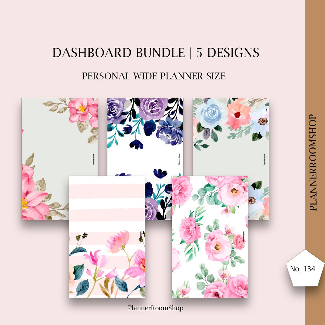 Printable Planner Dashboard, Dashboard Bundle, Floral Bundle Kit ...