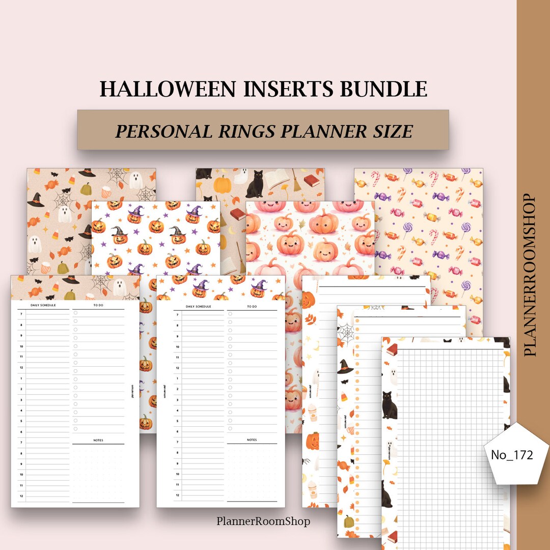 Halloween Printable Planner Bundle, Printable Inserts for Spooky ...