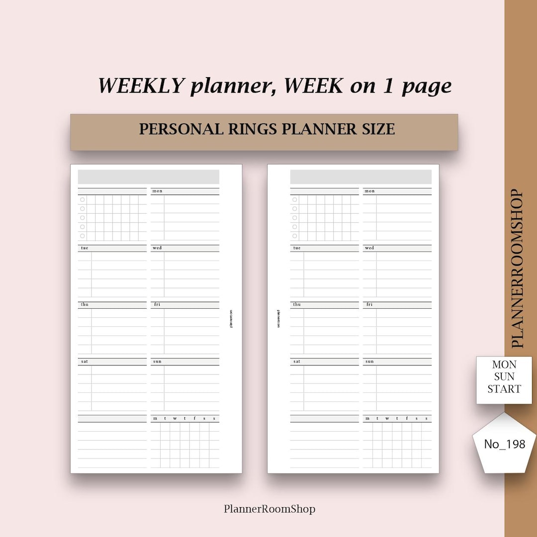 Week on 1 Page, Printable Weekly Planner With Monthly Calendar, Monday ...