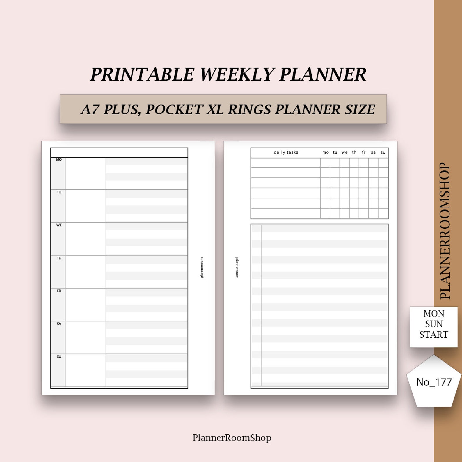 Printable ADHD Weekly Planner Adult, Hobonichi Weeks Style, Week at a ...