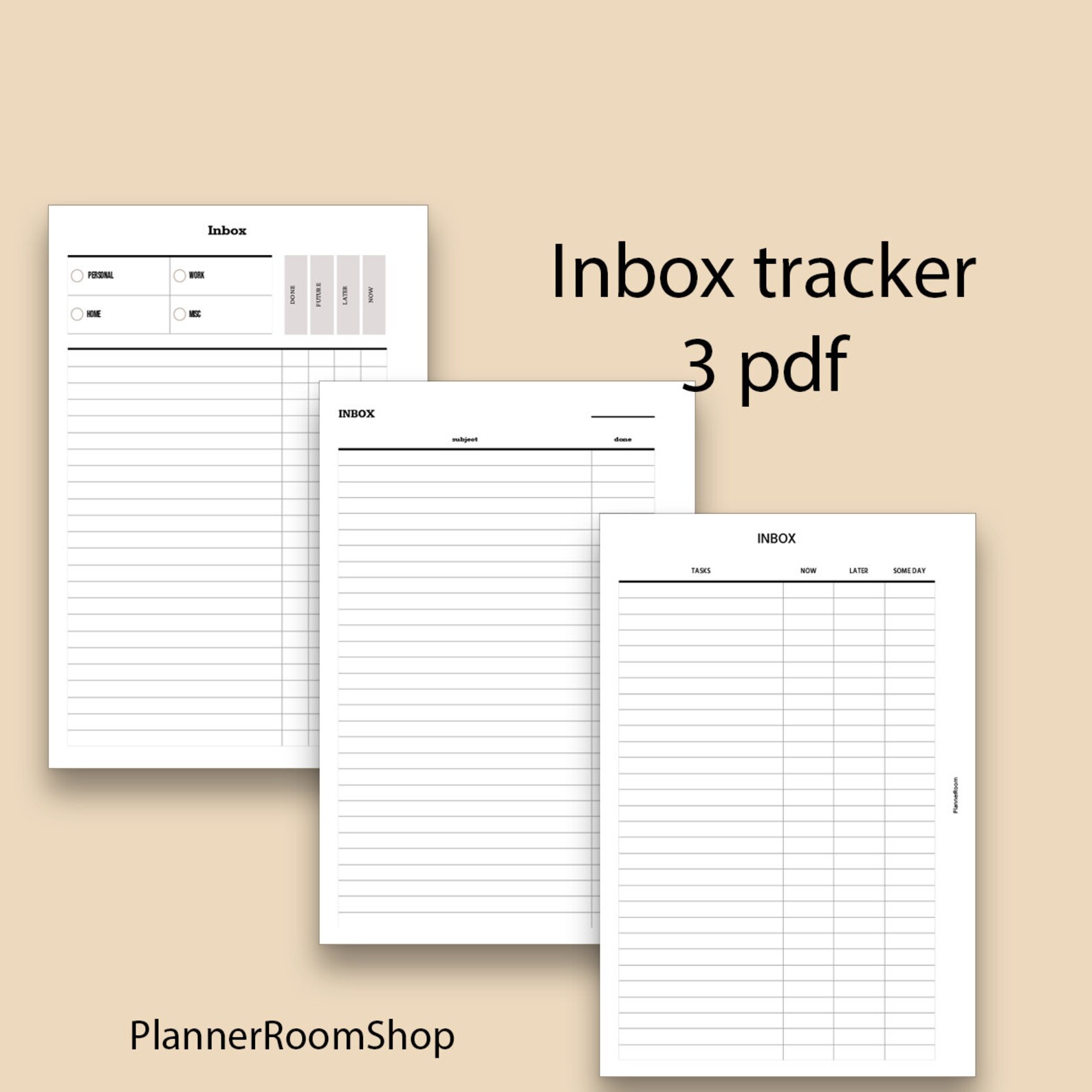 Printable Inbox Personal Planner Inserts Inbox Insert Inbox | Etsy