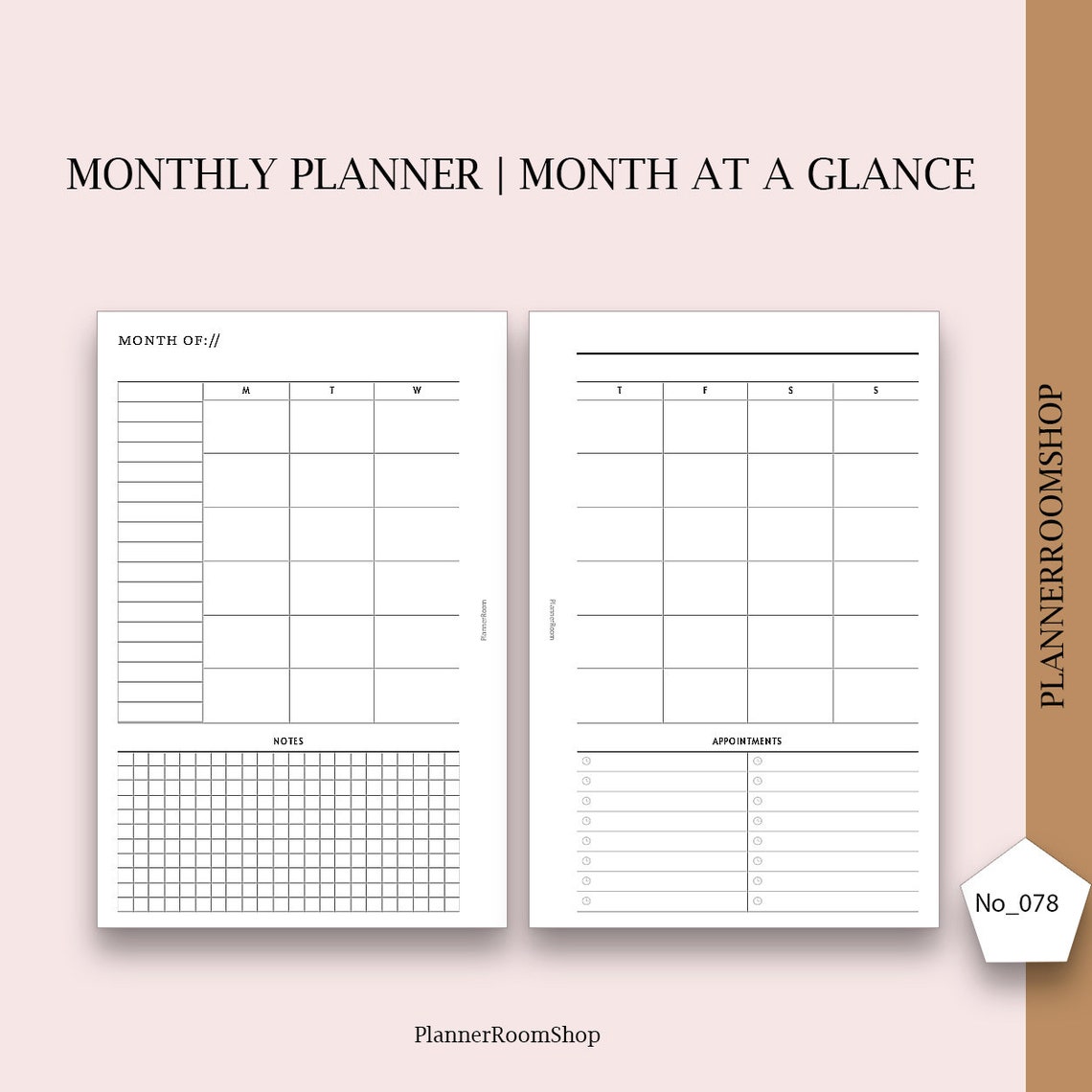 Monthly Planner Printable Minimalist Planner Personal Planner - Etsy
