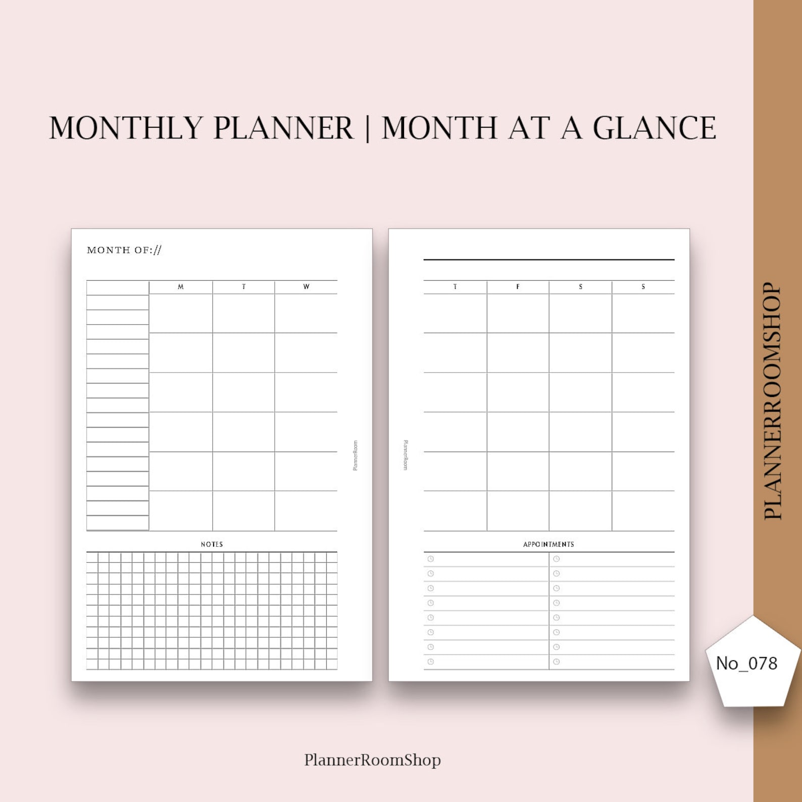 Monthly Planner Printable Minimalist Planner Personal Planner - Etsy