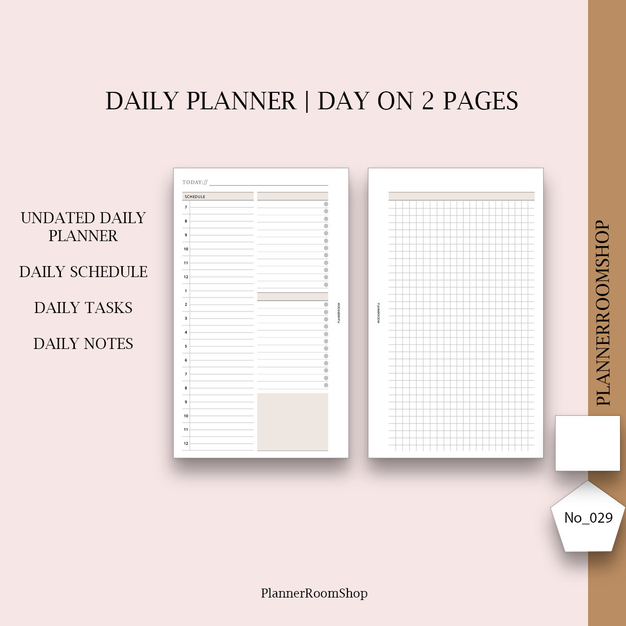 Day on 2 Pages Printable Planner Personal Rings Planner Size - Etsy