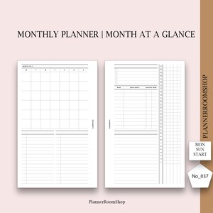 Personal Wide Monthly Calendar, Month on 2 Pages Planner, Monthly ...