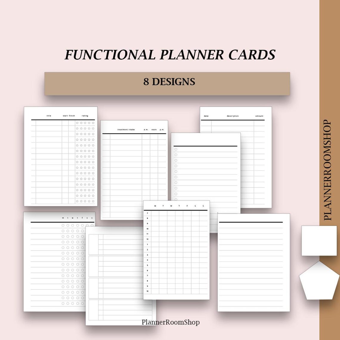 Printable Planner Cards, Meals Planner, Weekly Schedule, Weekly Habit ...