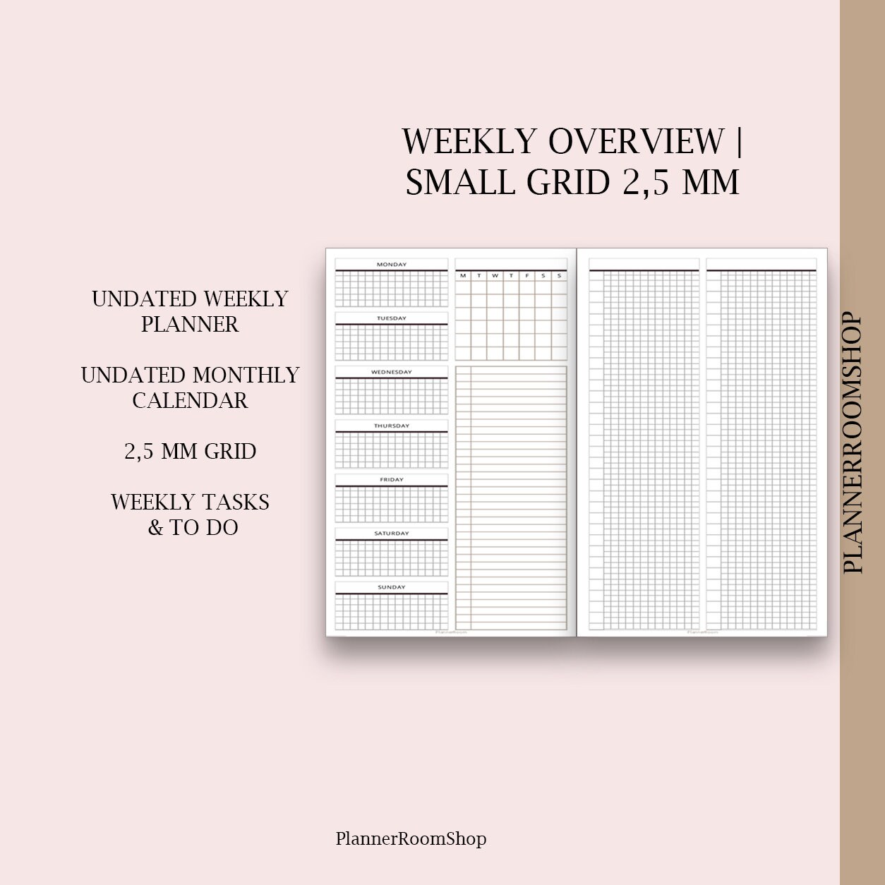 Hobonichi Weeks TN Printable Weekly Planner, Weekly Overview, Small ...
