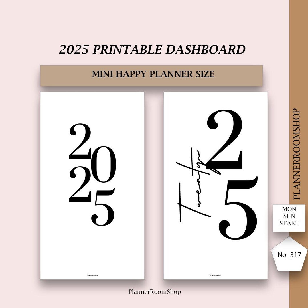 Mini Happy Planner, 2025 Printable Planner Dashboard, Minimal Planner ...
