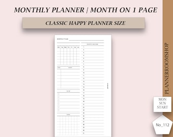 EDITABLE Classic Happy Planner Inserts, Happy Planner Inserts Printable ...