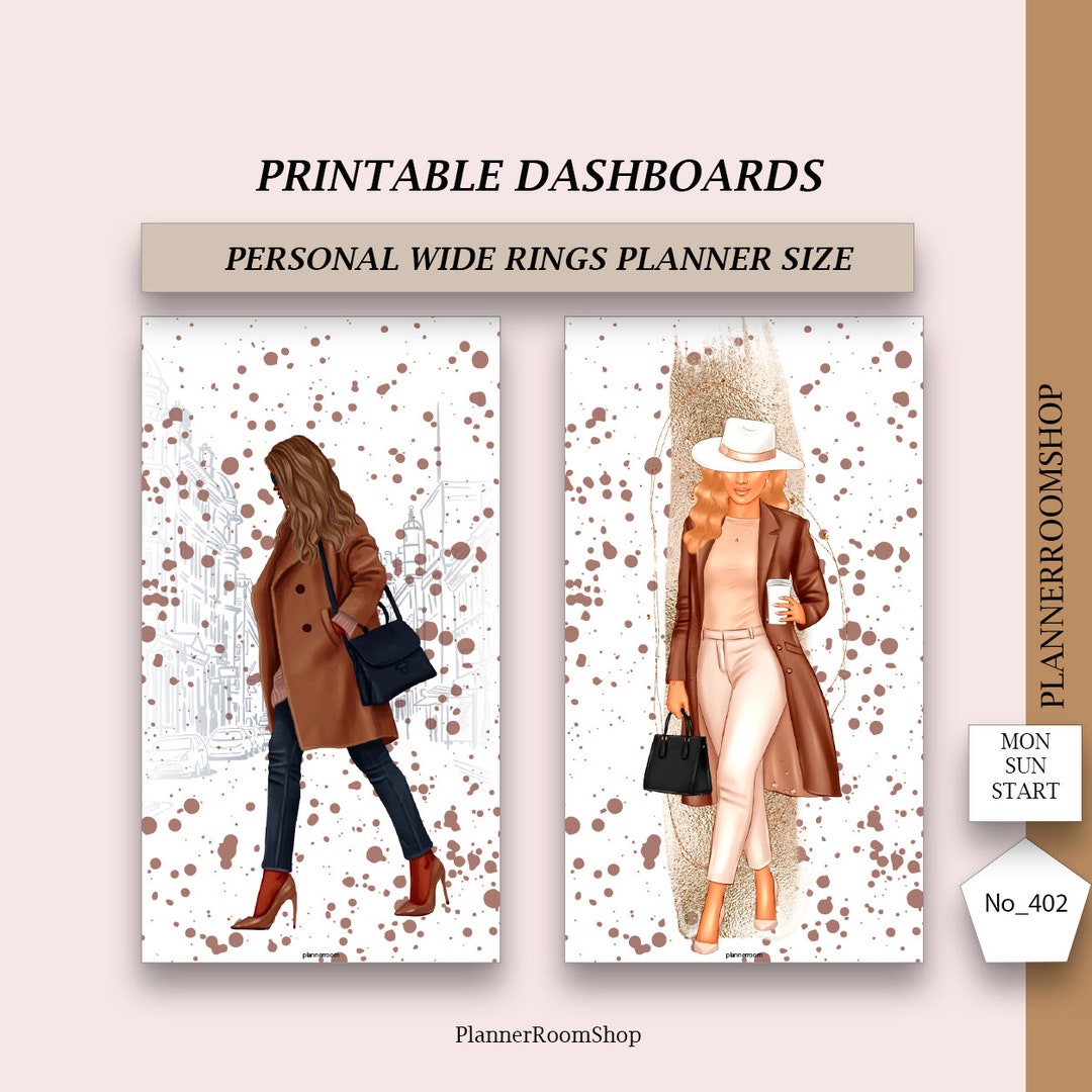Printable Planner Dashboard, Floral Dashboars With Planner Girl, Pink ...