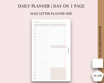 Daily Work Planner A5 Printable Inserts Productivity Organizer Template ...