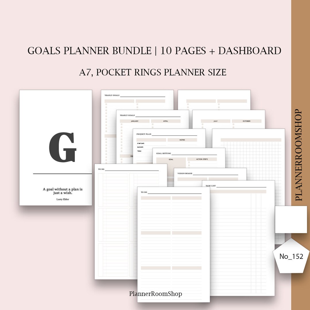 Digital Goal Planner Bundle, Goal Setting, Goal Tracker, Productivity ...