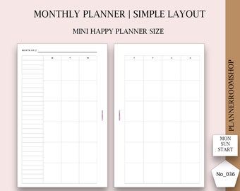 EDITABLE Mini Happy Planner Inserts, Happy Planner Printable Inserts ...