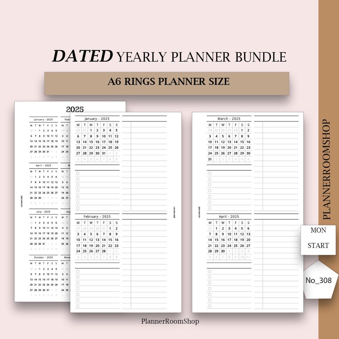 2025 Dated Yearly Overview, Yearly Log, 2025 Yearly Overview, ADHD ...