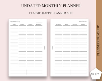 EDITABLE Classic Happy Planner Inserts, Happy Planner Inserts Printable ...
