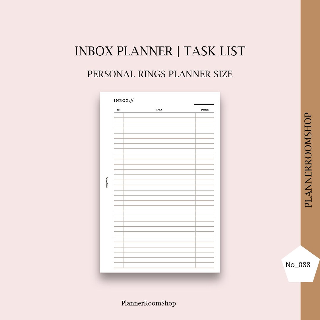 Inbox Planner Inserts, Personal Planner Printables, Planner List ...