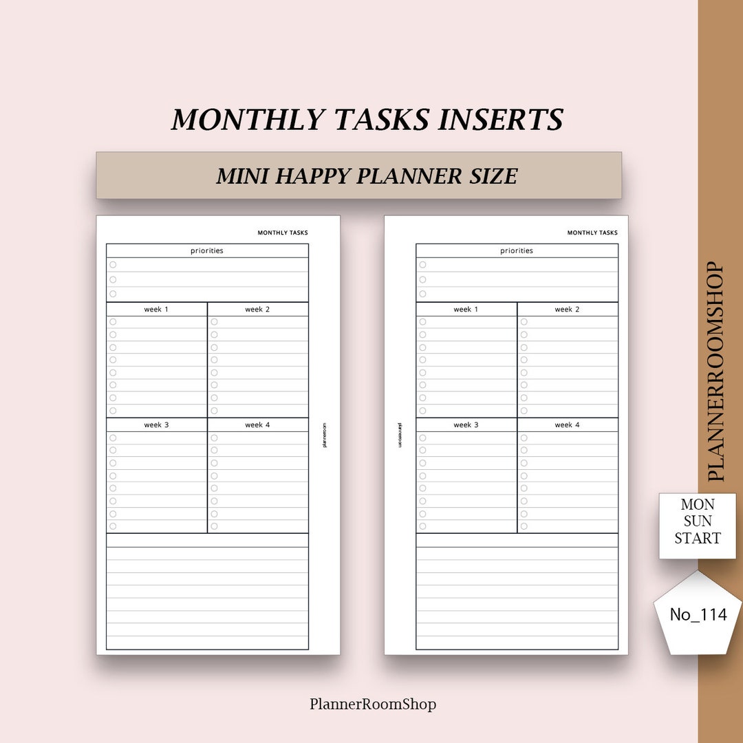 Printable ADHD Monthly Tasks Planner Adult, Month on 1 Page, Monthly ...