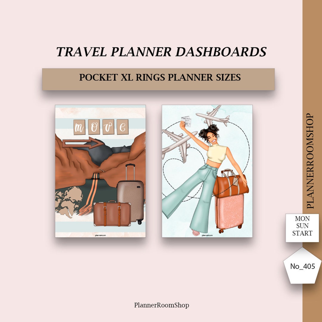 Travel Vibe Planner Insert , Dashboard or Cover Set for Your Rings ...