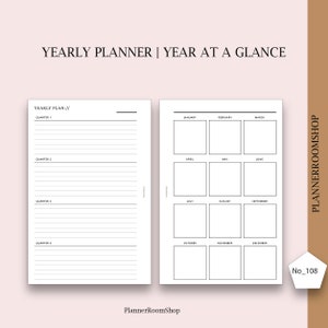 Year Overview, Personal Inserts, Year at a Glance, Monthly Planner ...