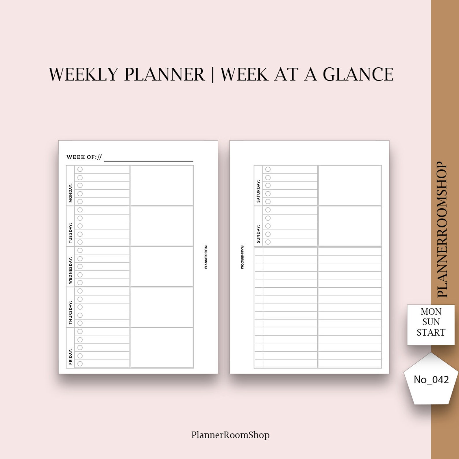 Weekly Planner Printable Pocket Size, Weekly Schedule Printable, Weekly ...