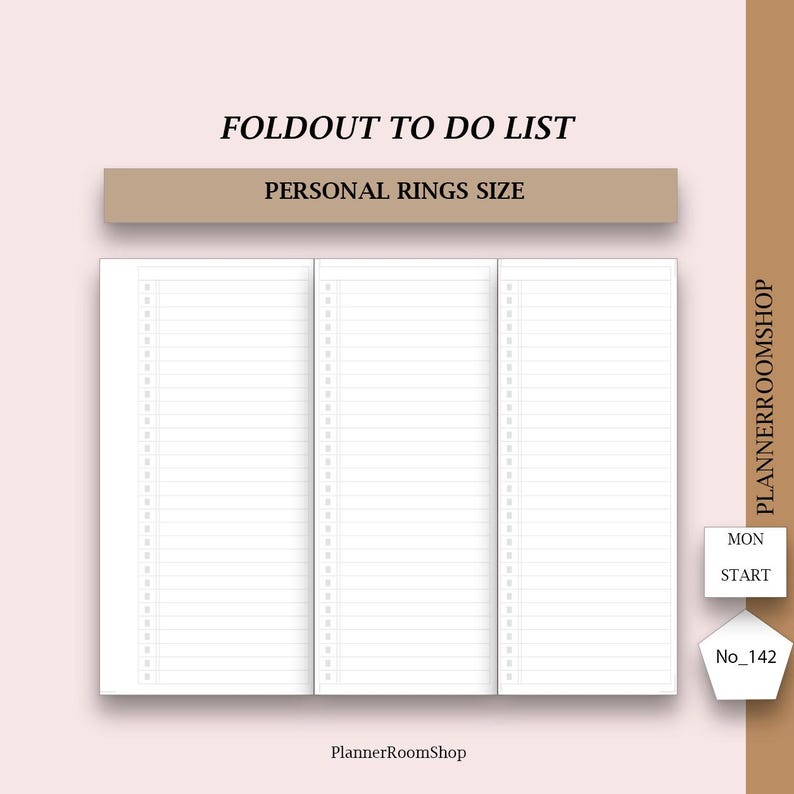 Personal Rings, Foldout to Do List Insert Printable, Fold-out Checklist ...