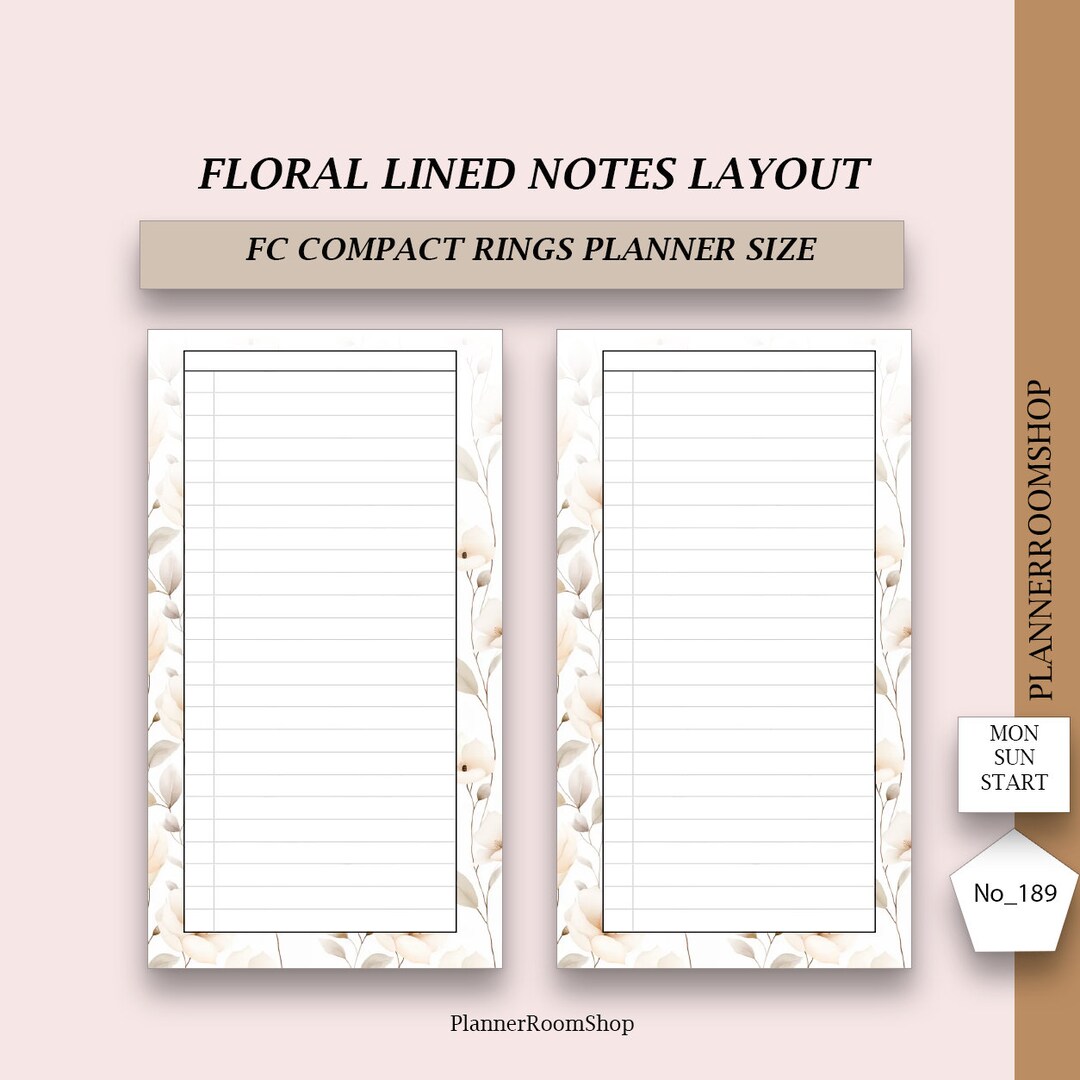 Printable Floral Inserts, Inbox Planner, Notes Inserts, Planner ...