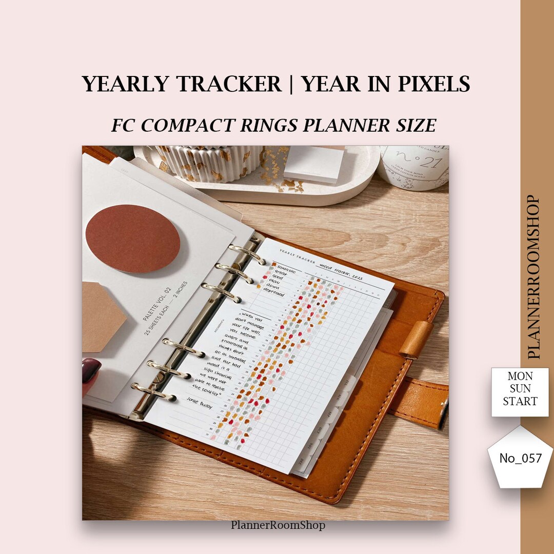 Mood Tracker Monthly Yearly Mood Chart Mood Planner, Year in Pixels, FC ...