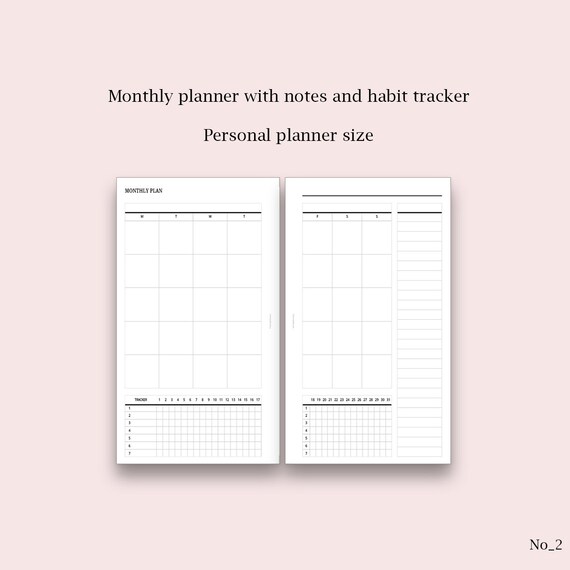 Monthly Planner Printable Minimalist Planner Personal Planner | Etsy