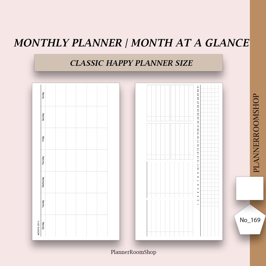 Printable ADHD Monthly Planner Adult for Classic Happy Planner Size ...