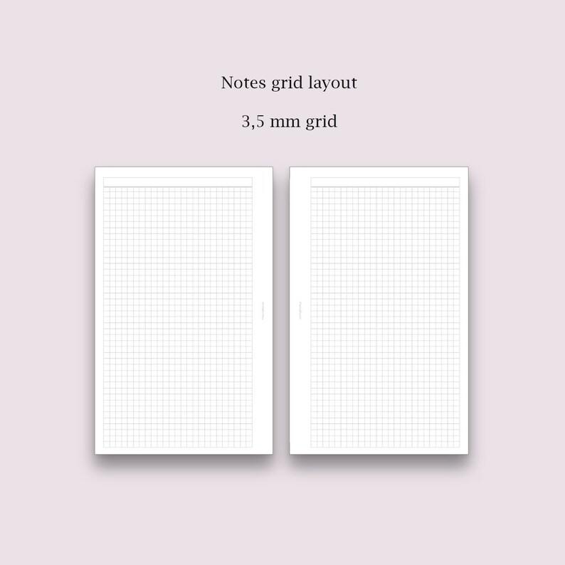 Printable Notes Inserts Personal Planner Size Notes Grid | Etsy