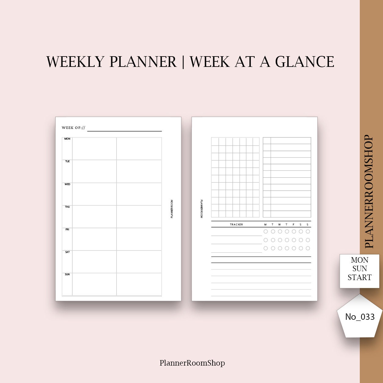 Weekly Printables Layout, A7 Plus, Pocket XL Planner Inserts, Week on 2 ...