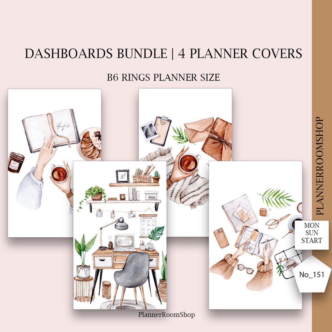Cozy Planner Dashboard, B6 Rings Planner Size, Warm Colours Dashboard ...