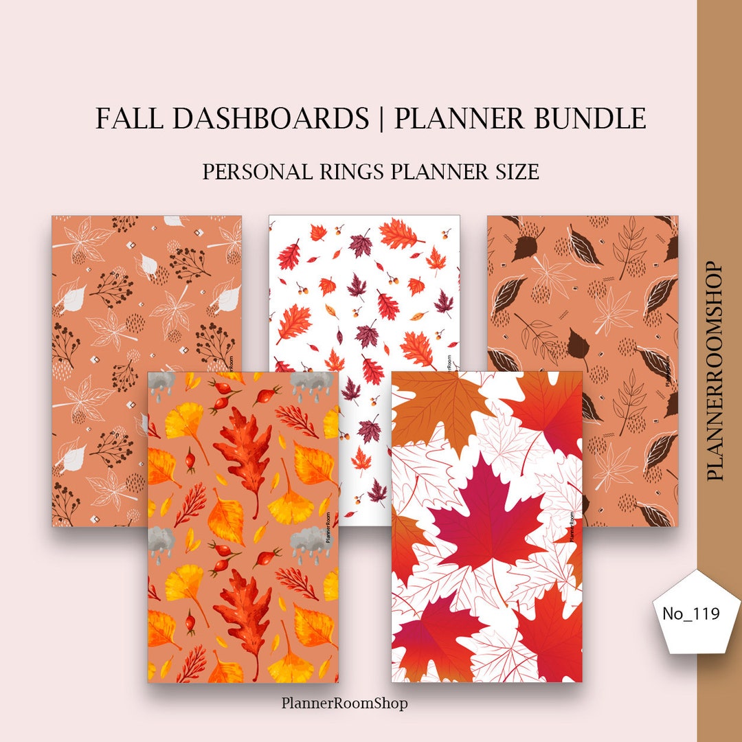 Fall Dashboards, Fall Prints for Personal Planner, Autumn Leaves ...