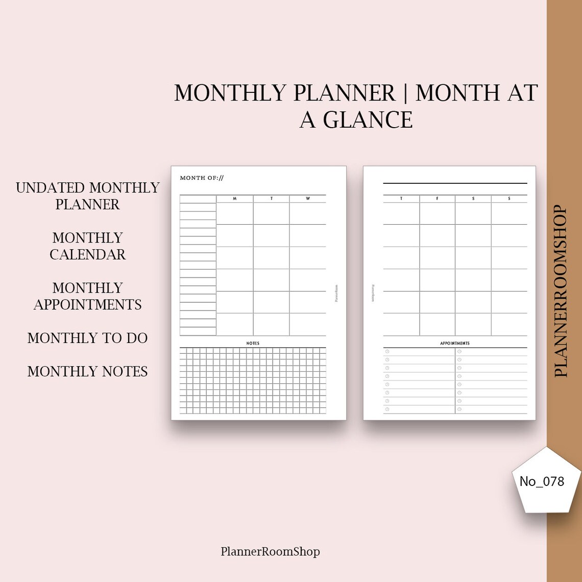 Monthly Planner Printable Minimalist Planner Personal Planner - Etsy