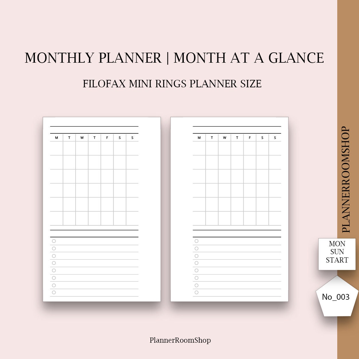 A9 Moterm Printable Inserts Filofax Mini Planner Size Day on - Etsy