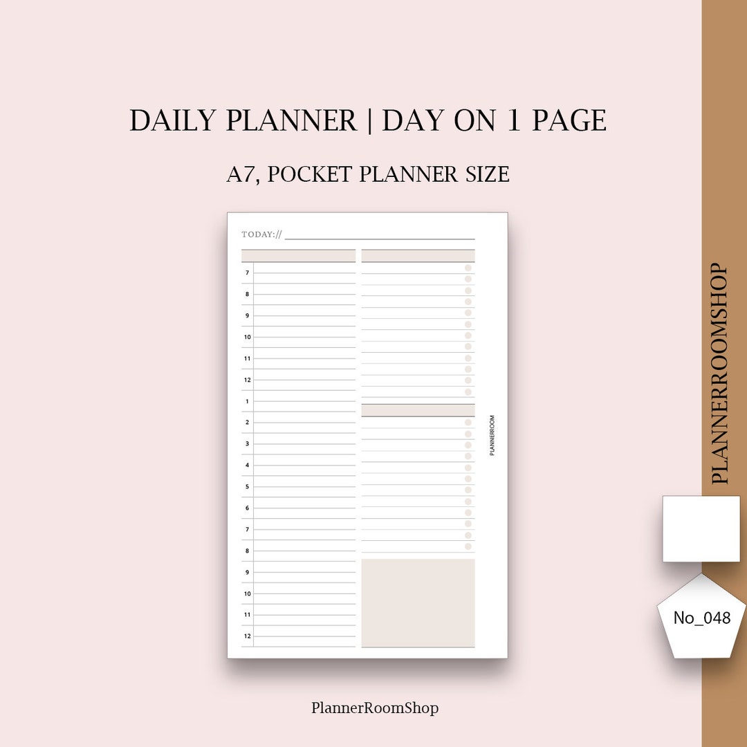 Daily Planner Printable Pocket Size, Daily Organizer, Daily Organiser ...